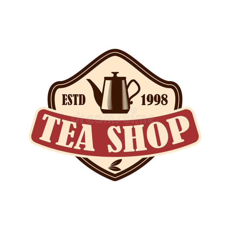 Tea Shop Emblem Template. Design Element for Logo, Label, Sign, Poster ...