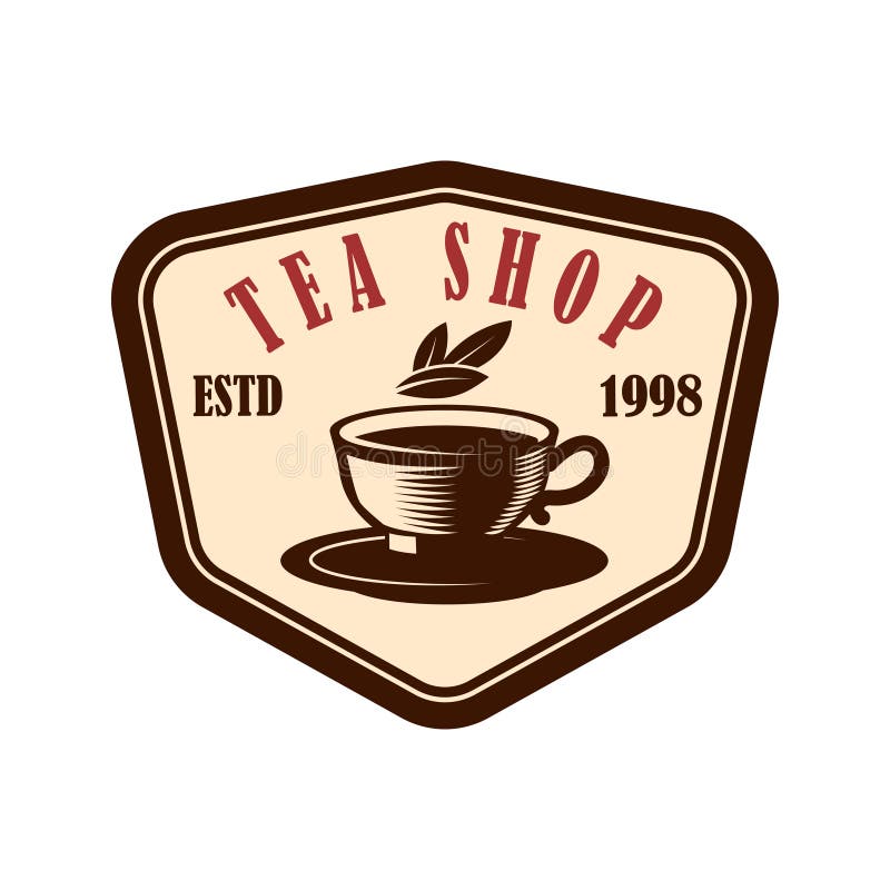 Tea Shop Emblem Template. Design Element for Logo, Label, Sign, Poster ...