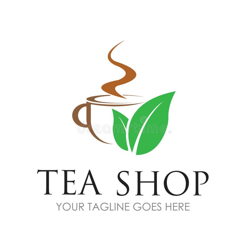 Tea Shop Logo Symbol Vector Illustration Design Template Stock Vector ...