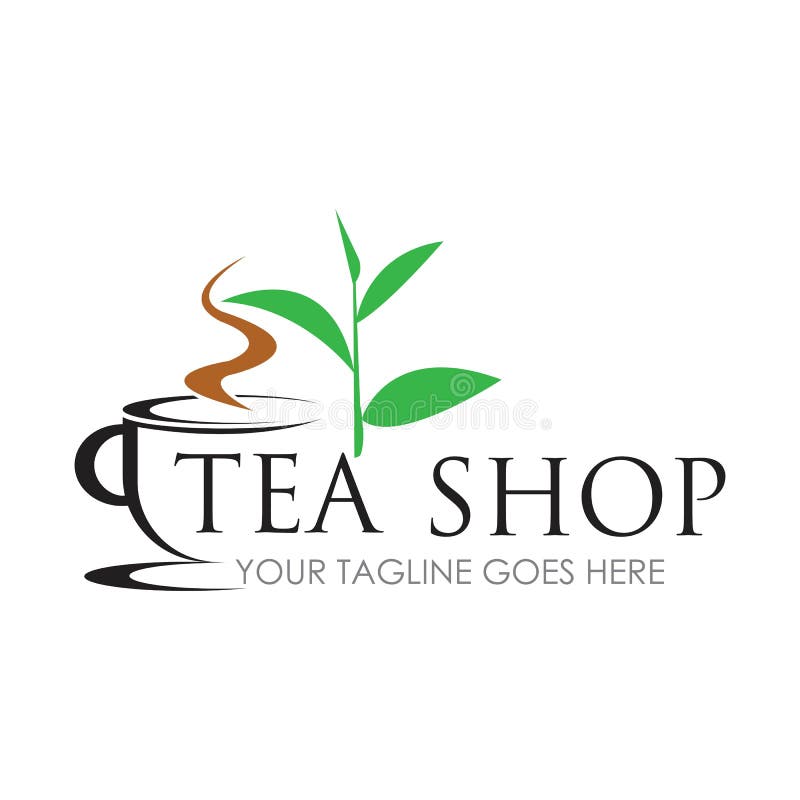 Tea Shop Logo Symbol Vector Illustration Design Template Stock Vector ...