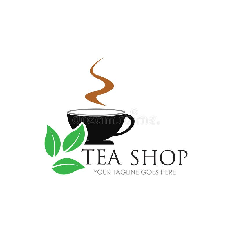 Tea Shop Logo Symbol Vector Illustration Design Template Stock Vector ...
