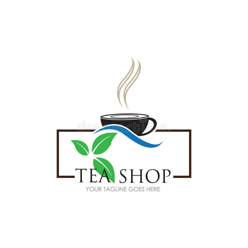 Tea Shop Logo Symbol Vector Illustration Design Template Stock Vector ...