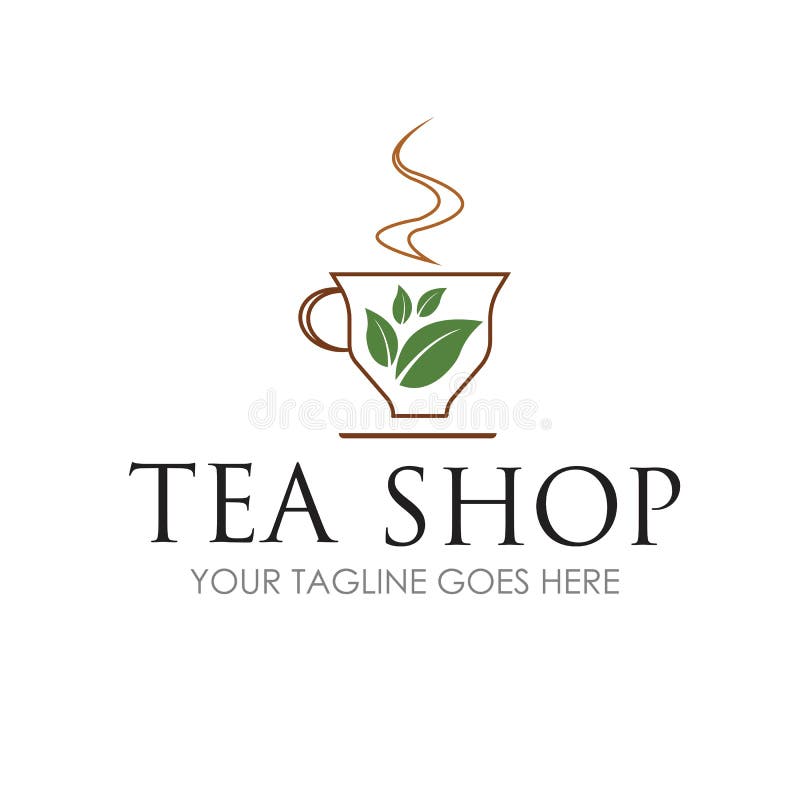 Tea Shop Logo Symbol Vector Illustration Design Template Stock Vector ...