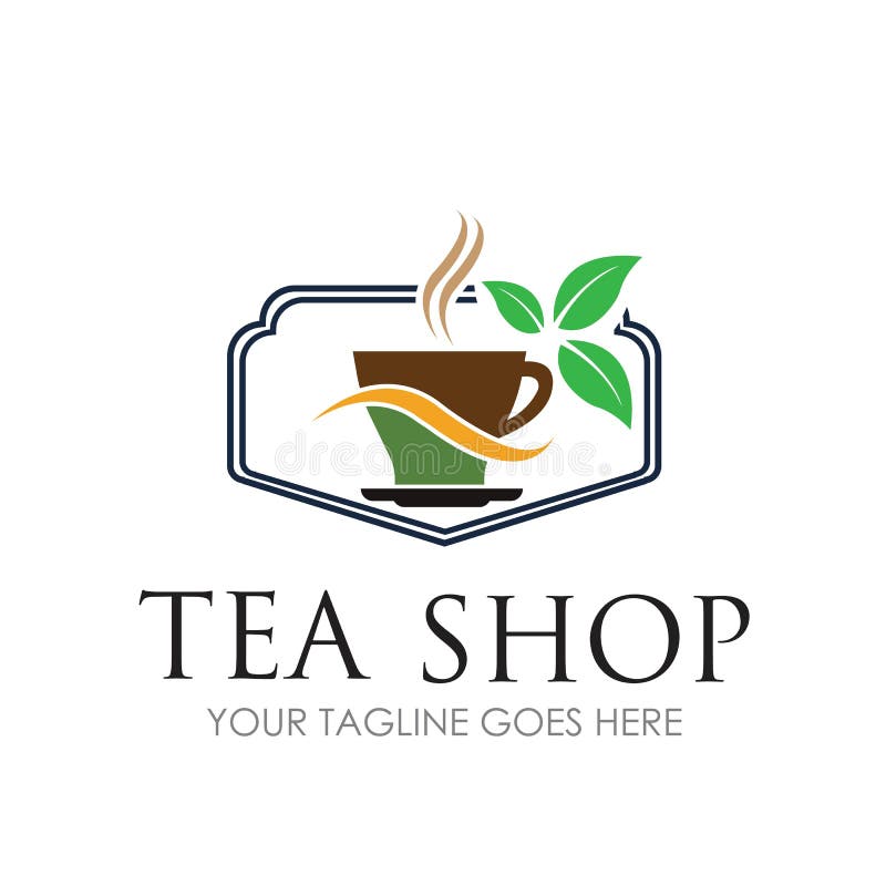 Tea Shop Logo Symbol Vector Illustration Design Template Stock Vector ...