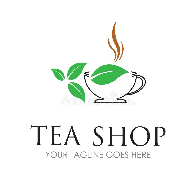 Tea Shop Logo Symbol Vector Illustration Design Template Stock Vector ...