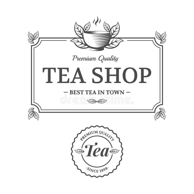 Set of Vintage Retro Tea Elements Styled Design, Frames, Vintage Labels ...
