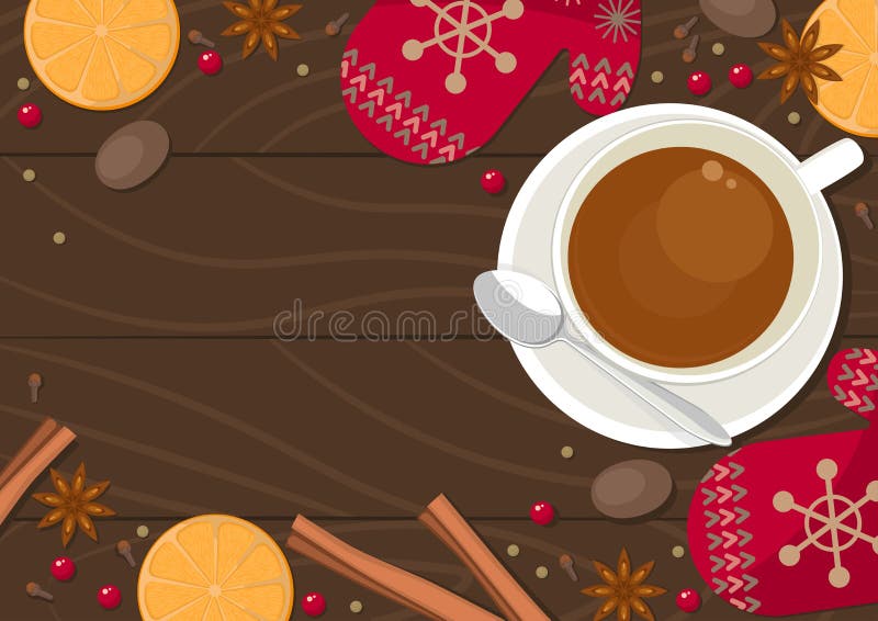 Tea with spices stock vector. Illustration of cafe, view - 103137721