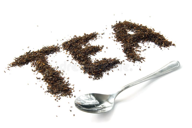 Tea with spoon stock image. Image of leaves, text, plant - 12360873