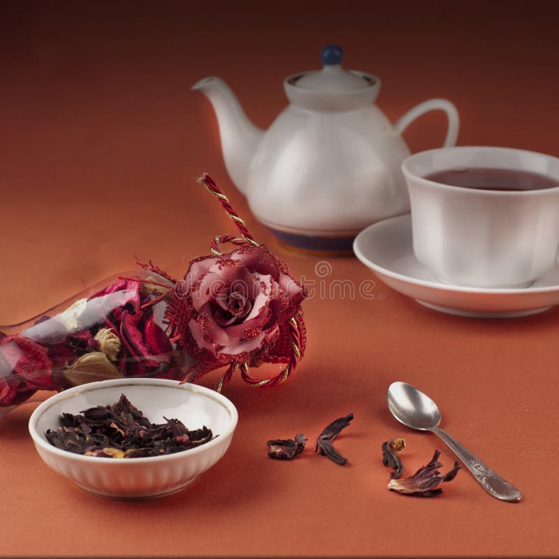 Tea still-life stock image. Image of square, spoon, white - 18552603