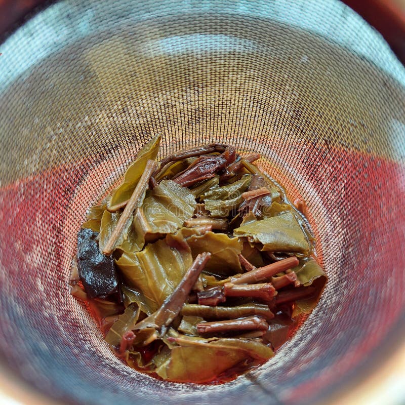 A Tea Strainer in the Form of a Wire Mesh Inside the Teapot Stock Photo ...