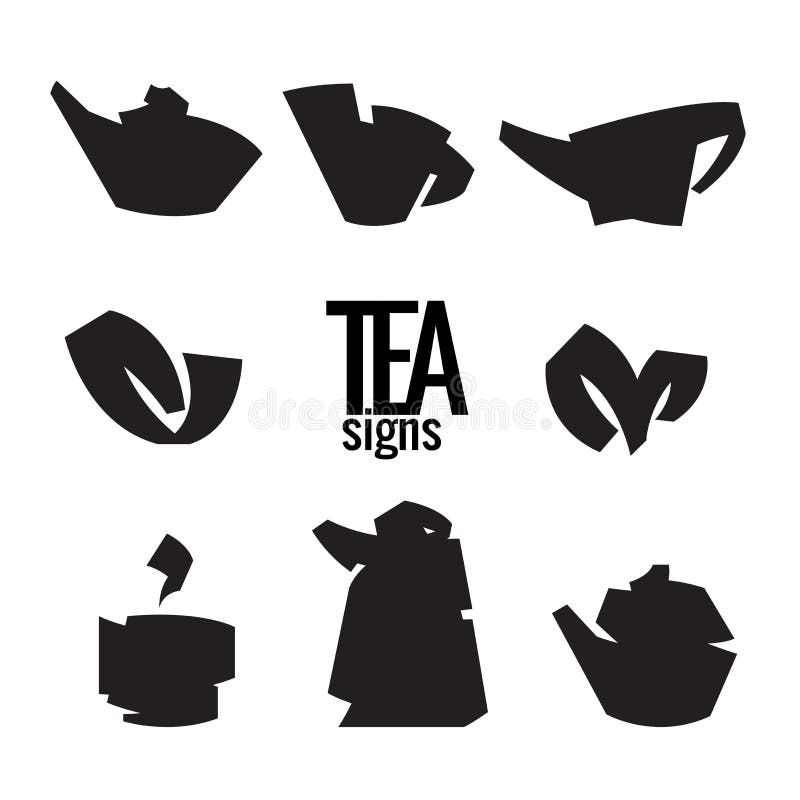 Tea. Stylish Elements from the Folded Strips Stock Vector ...