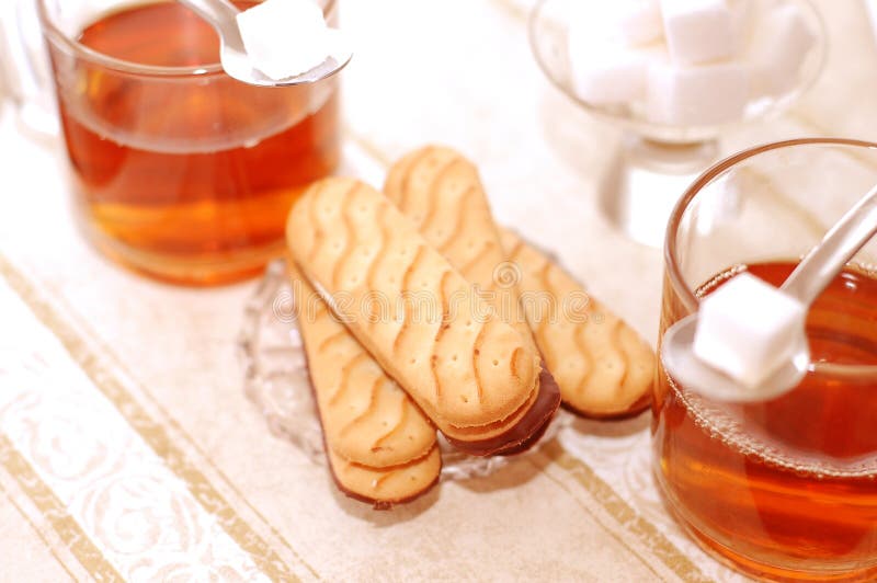 Tea with sweet cookies stock photo. Image of scones, cakes - 5581656
