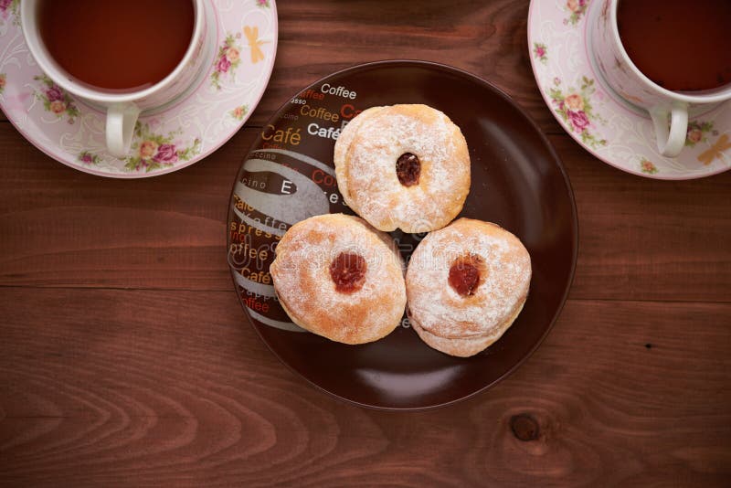 Tea and Sweets on a Wooden Table Stock Image - Image of tradition, view ...