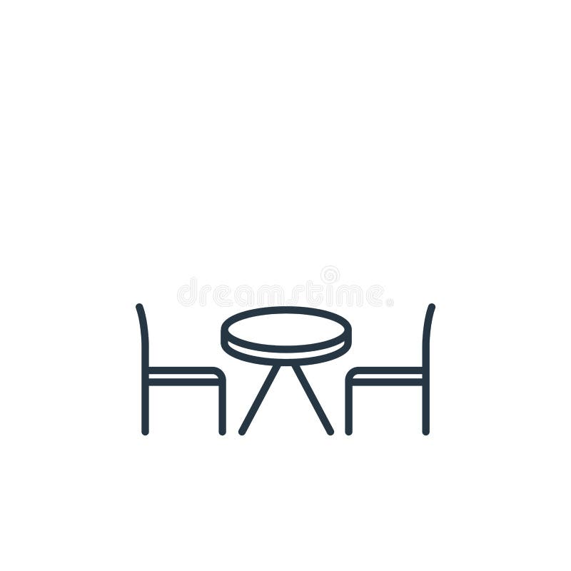 Tea Table Icon Vector from Furniture Decoration Concept. Thin Line ...