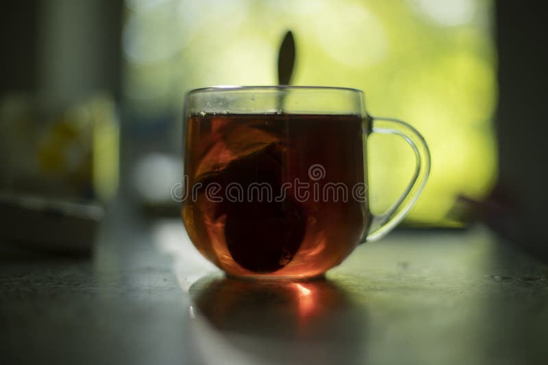 Tea on Table in Morning. Glass of Tea Stock Image - Image of canvas ...