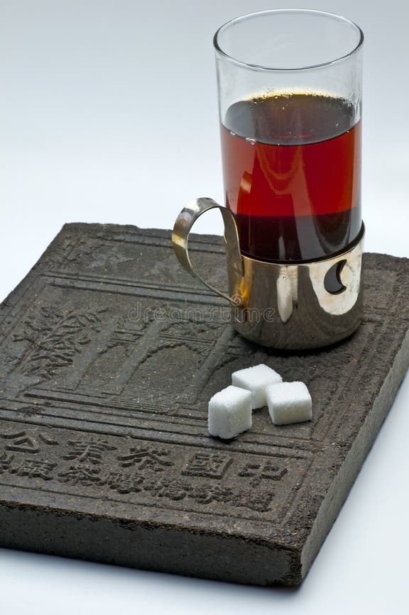 Tea with tea-brick stock photo. Image of product, hard - 18725992