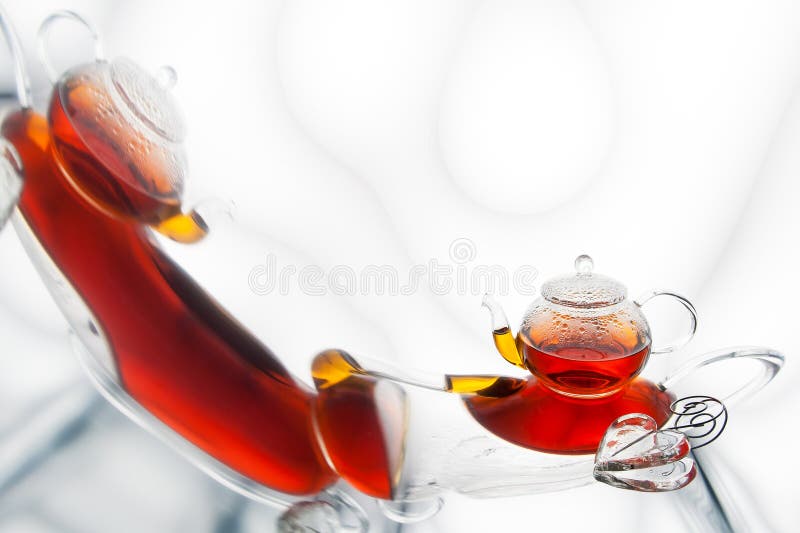 Tea in a Teapot with Reflection Stock Photo - Image of pour, beverage ...