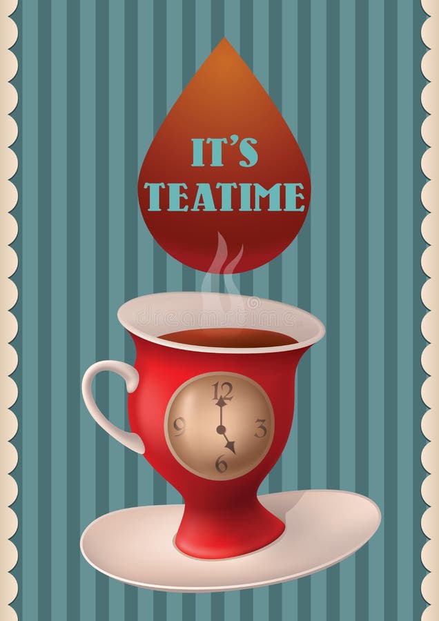 Tea time stock vector. Illustration of design, fiveoclock - 28858975