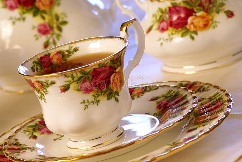 Transparent Gold Hand-made Tea-service Stock Image - Image of manual ...