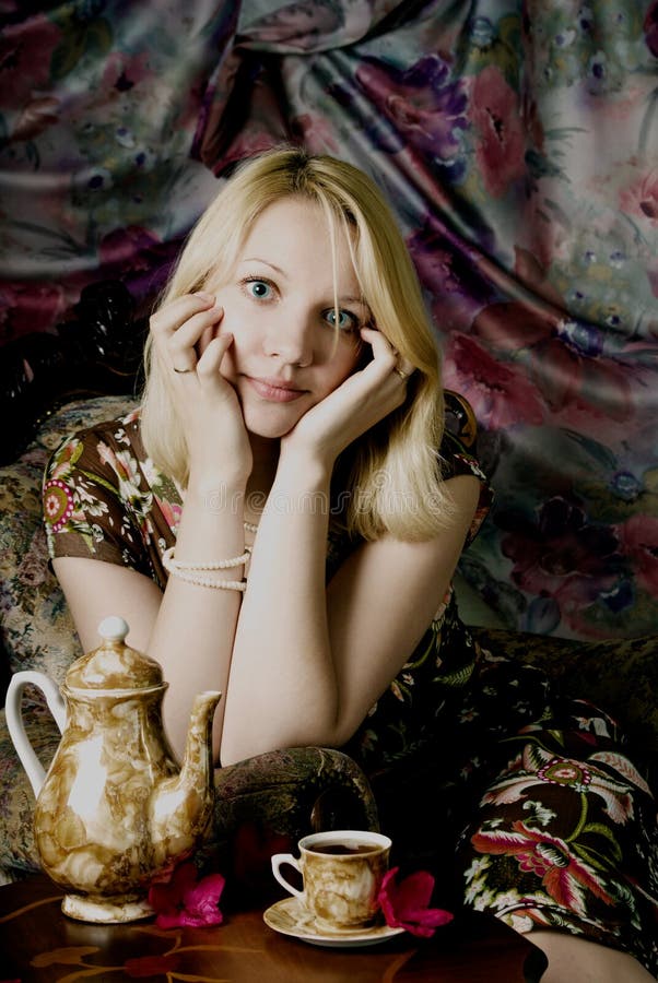 Tea time stock image. Image of chair, decorate, seat, antique - 9866967