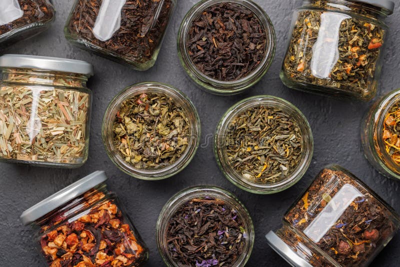 Tea Time Assortment: Various Dry Tea Leaves Stock Image - Image of ...