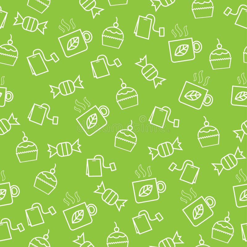 Tea Time Background - Seamless Pattern. Vector Illustration Stock ...