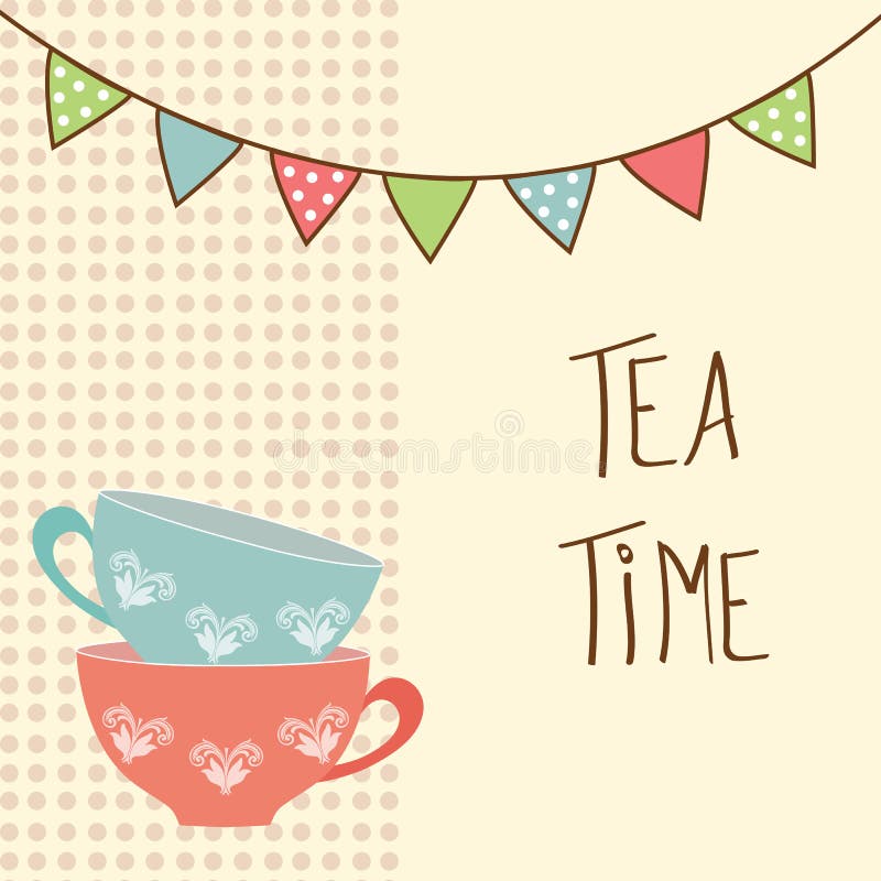 Tea Party Invitation Vintage Style Frame Stock Vector - Illustration of ...