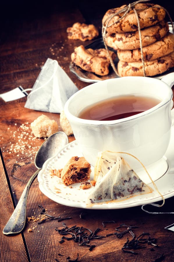 Tea Time. Black Tea and Cookies Stock Photo - Image of dessert, bakery ...