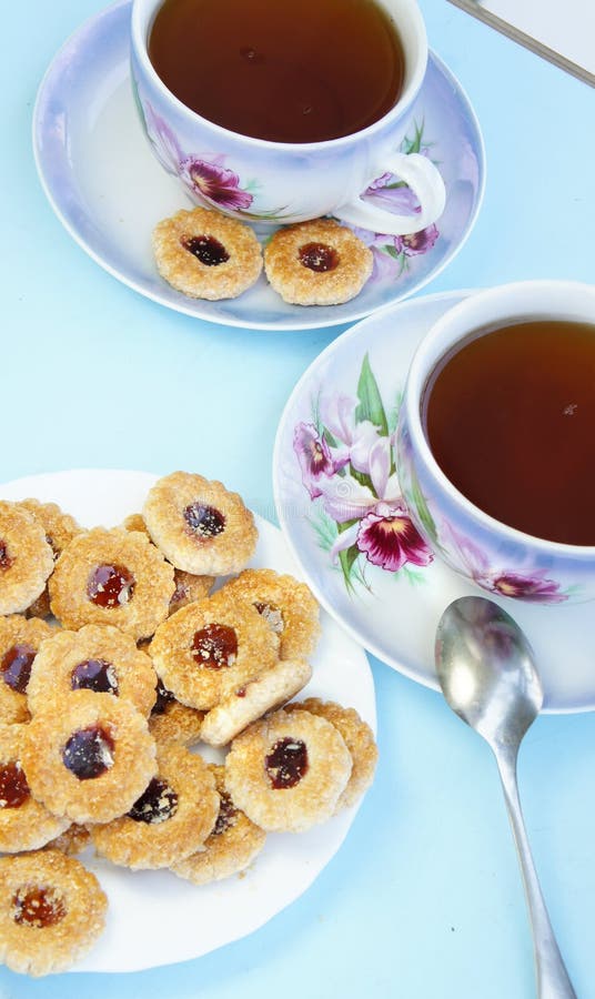 Tea time with cookies stock image. Image of cake, baked - 29101265