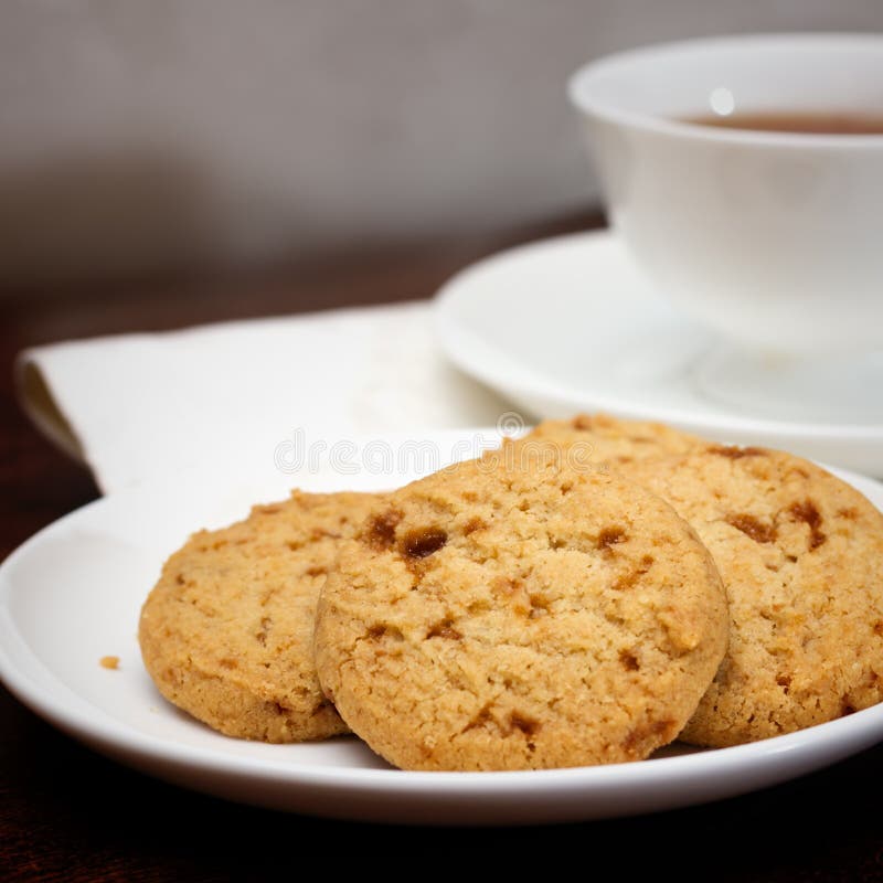 Tea time with cookies stock image. Image of chip, china - 39820691