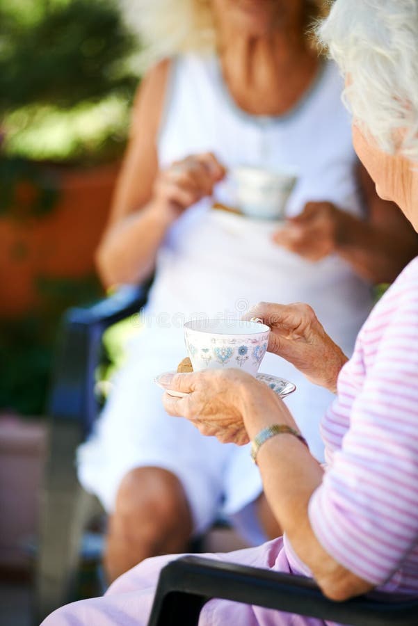 Old lady tea party stock image. Image of caucasian, elderly - 40533887