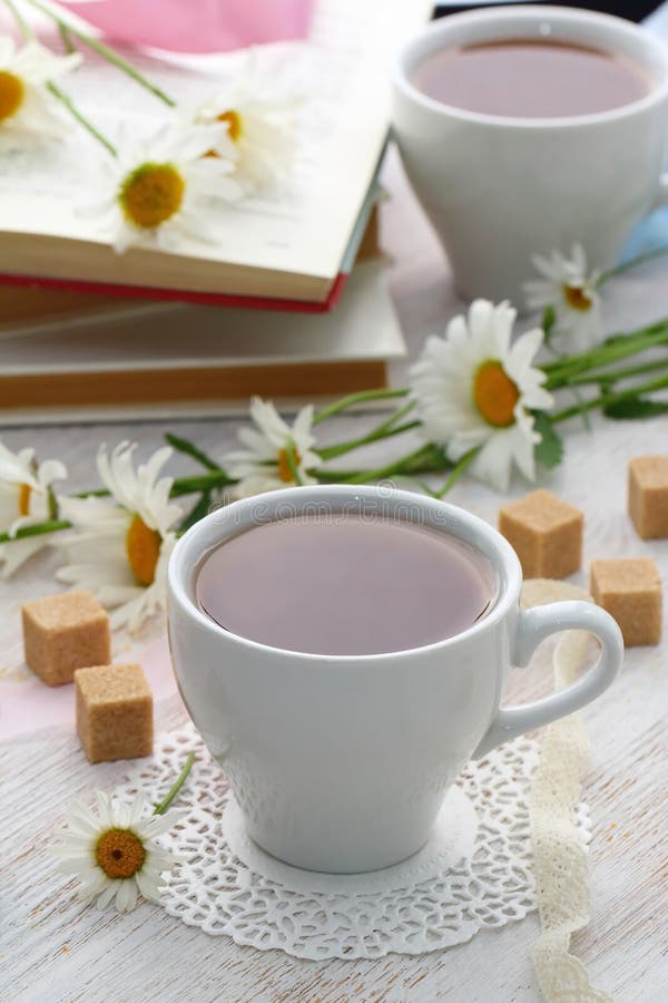 Tea Time. Cup of Tea for Relaxation Stock Photo - Image of garden ...
