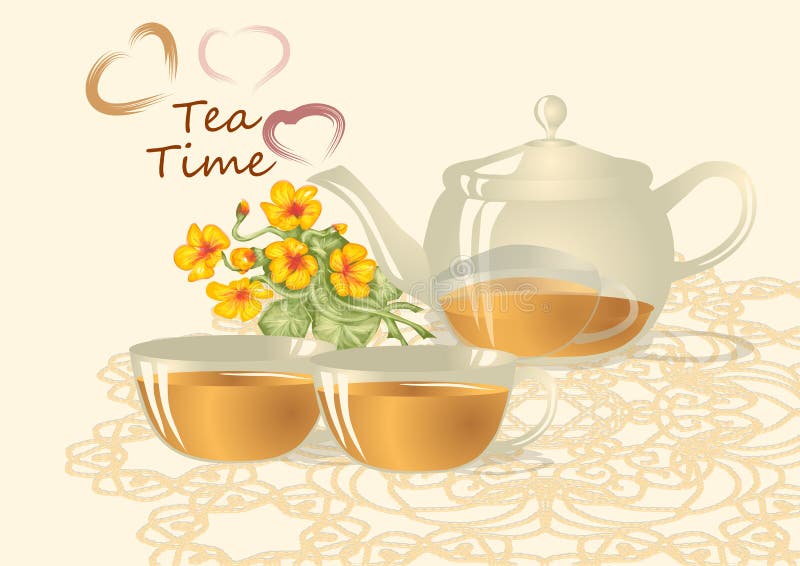 Tea Time concept stock illustration. Illustration of party - 132029402