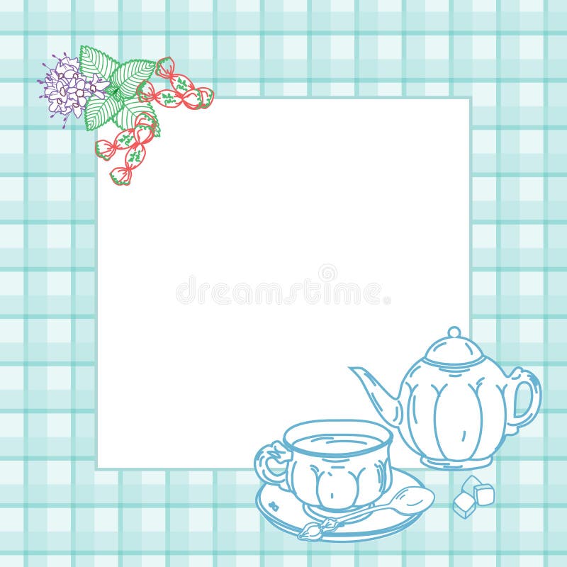 Summer Tea Time Party Invitation Stock Vector - Illustration of happy ...