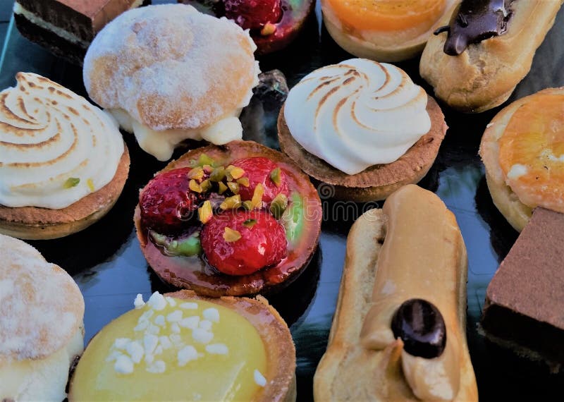 Tea Time with French Pastries Stock Image - Image of coffee, chocolate ...