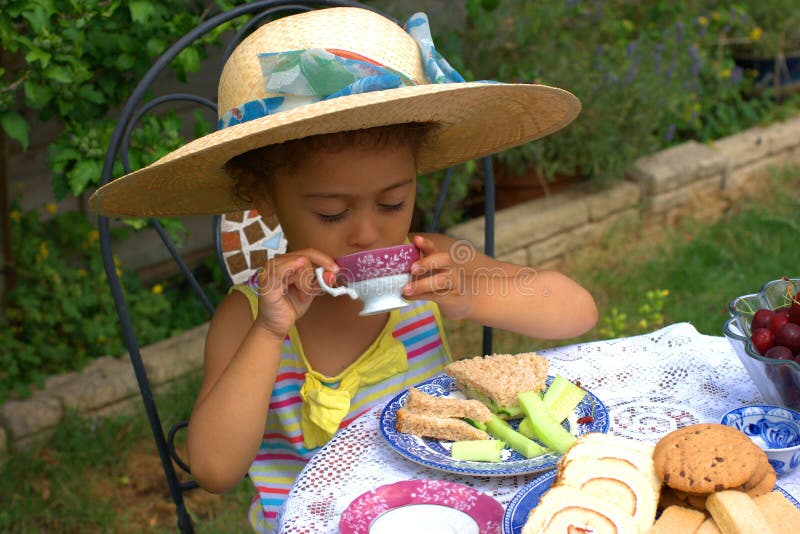 Tea-time in the garden stock image. Image of table, biscuits - 45522837