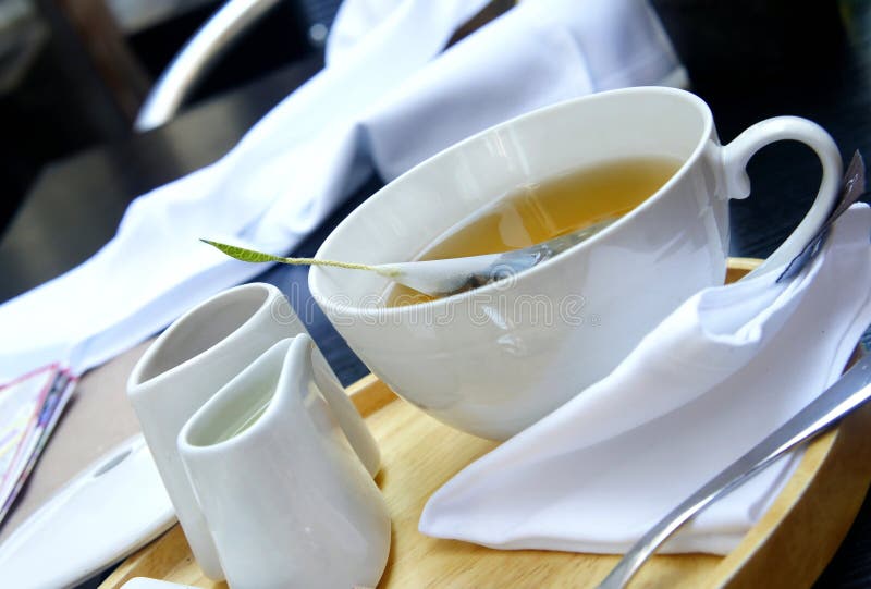 Tea Time - Green Organic Tea, White Tea Service Stock Image - Image of ...