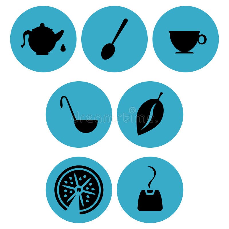 Tea time icon designs stock illustration. Illustration of designs ...