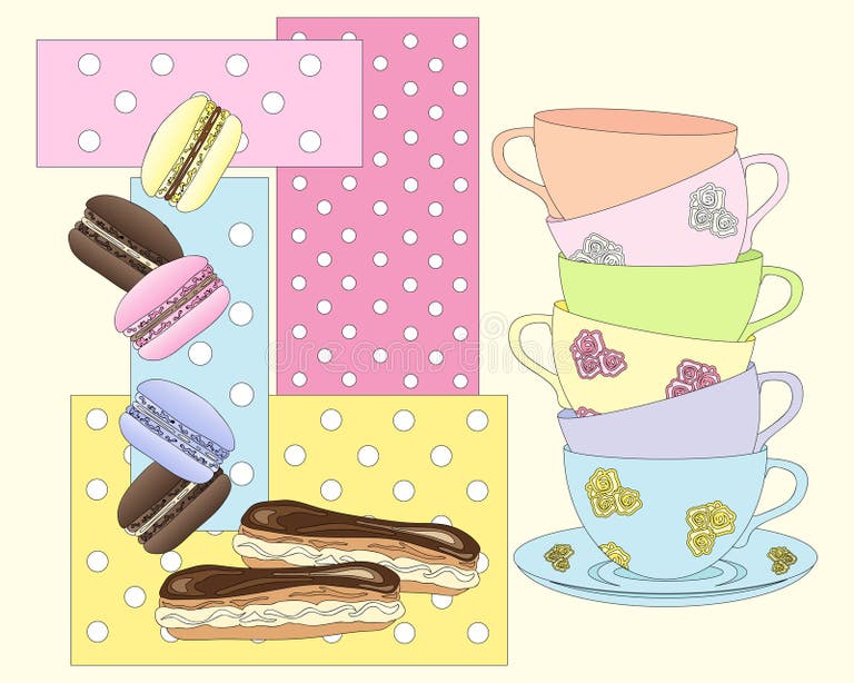 Stack Tea Cups Stock Illustrations – 1,063 Stack Tea Cups Stock ...