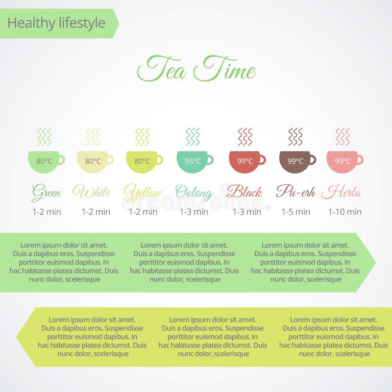 Tea time infographics stock vector. Illustration of nature - 46910276