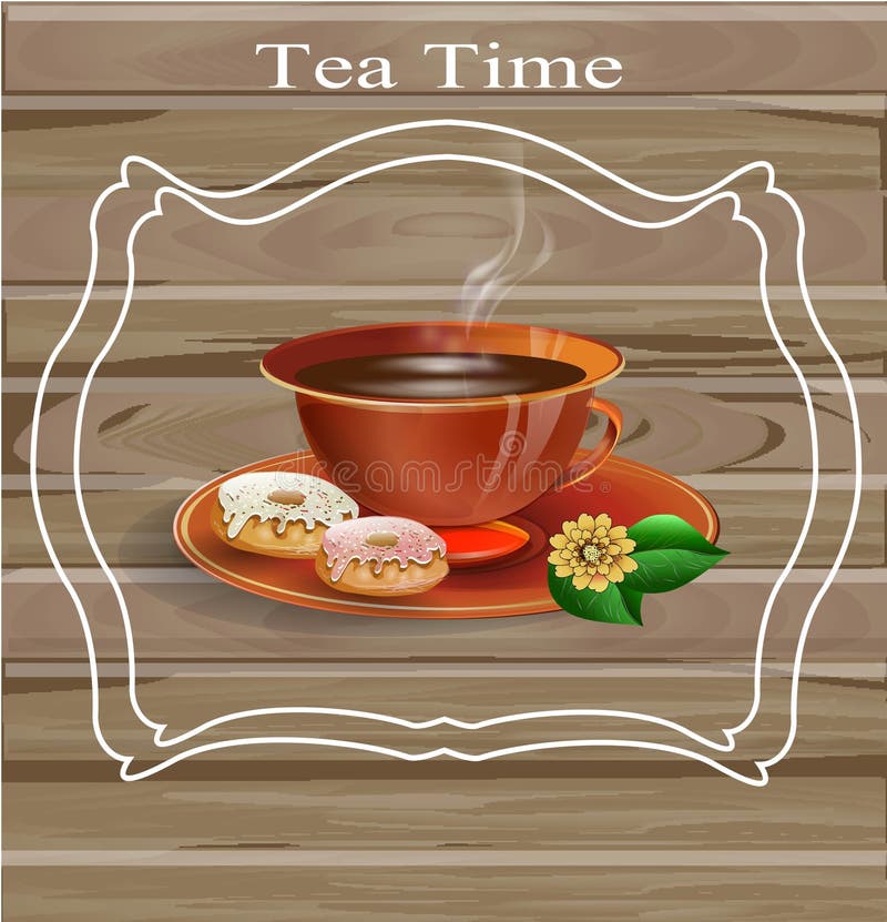 Tea Time poster stock vector. Illustration of color, closeup - 81971561