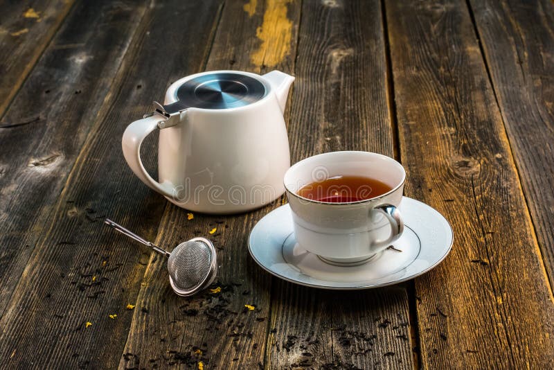 Tea Time stock photo. Image of herbal, strainer, drink - 46984260