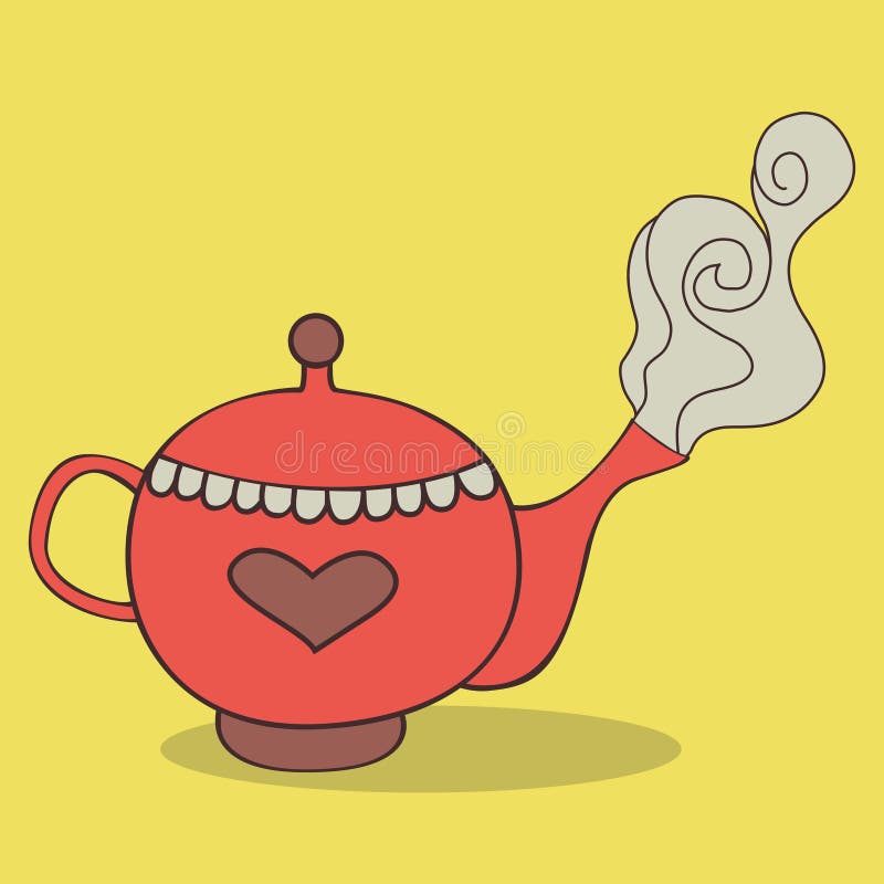Tea Time Pot Smoke Orange 06 Stock Vector - Illustration of smoke ...
