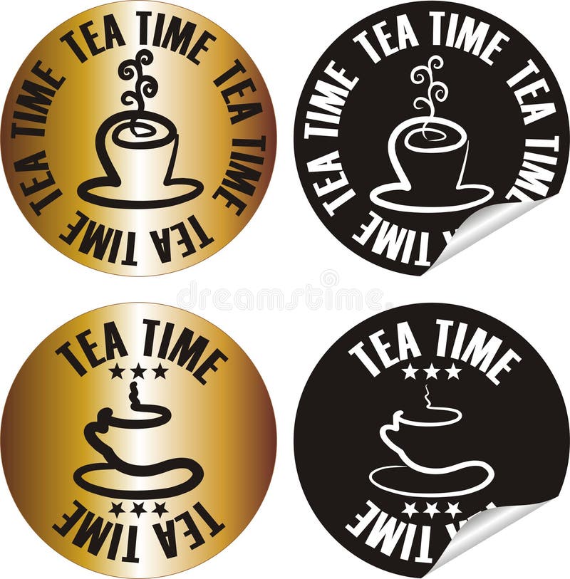 Tea time stamp stock vector. Illustration of collection - 22507515