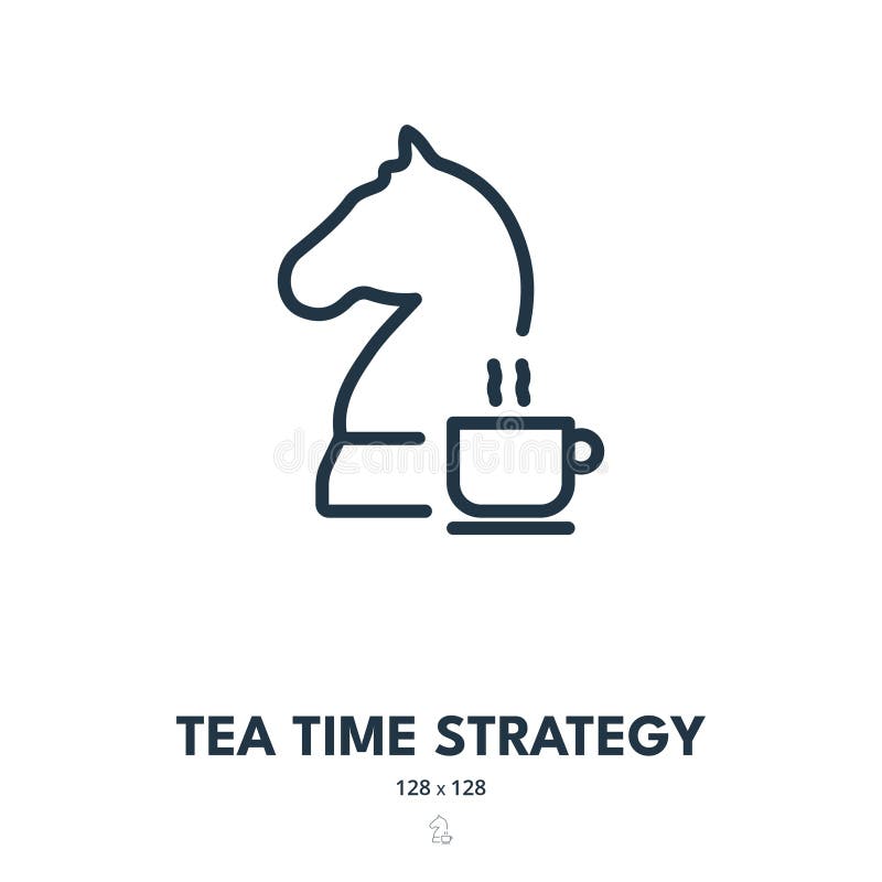 Tea Time Strategy Icon. Drink, Cup, Break. Editable Stroke. Vector Icon ...