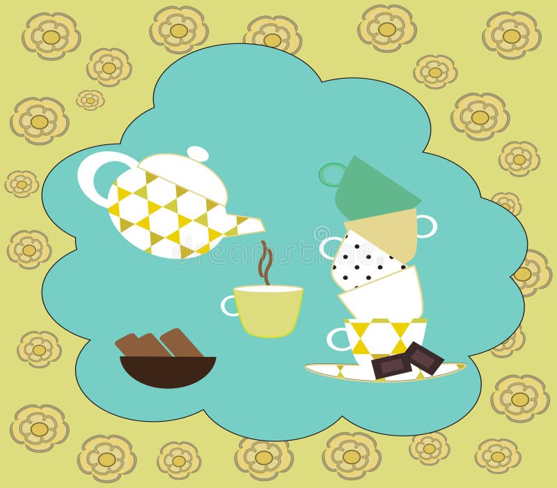 Tea time stock vector. Illustration of eating, culture - 46014540