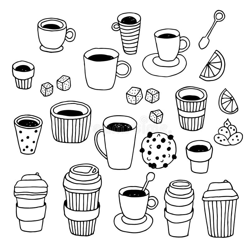 Tea Time Vector Set, Coffee Break Collection Stock Vector ...