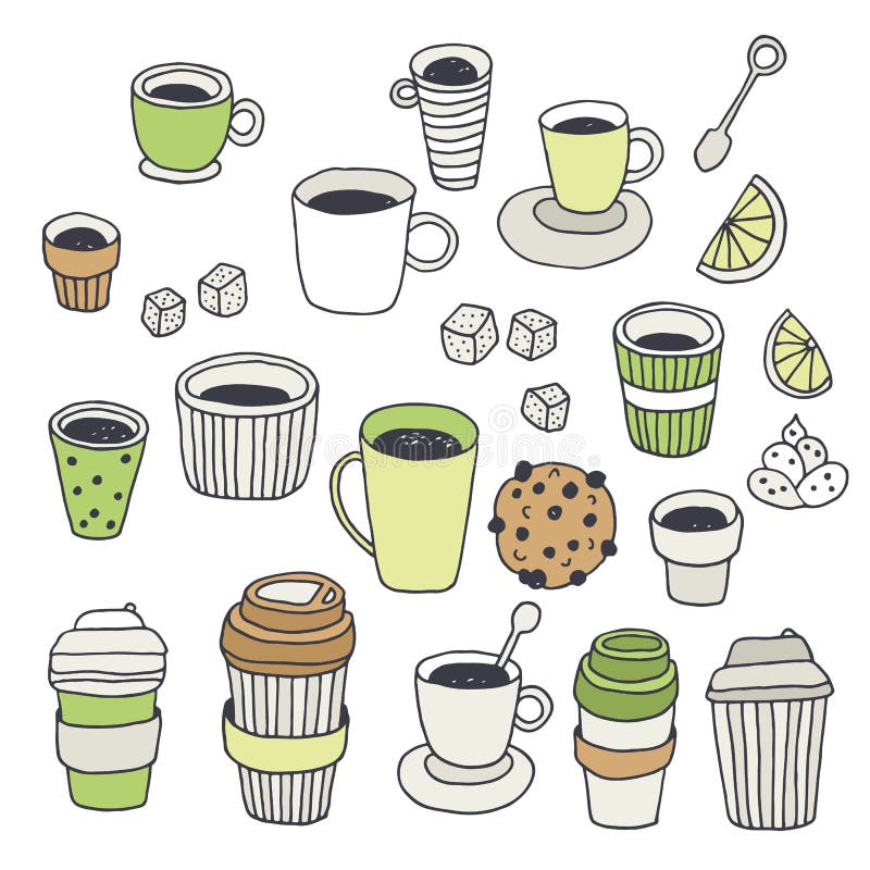 Tea Time Vector Collection, Coffee Break Background Stock Vector ...