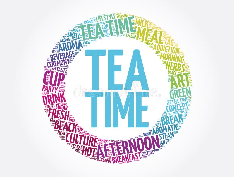 Tea Time Word Cloud Collage, Concept Background Stock Illustration ...