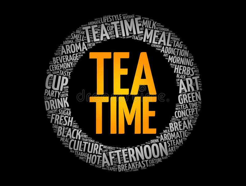 Tea Time Word Cloud Collage, Concept Background Stock Illustration ...